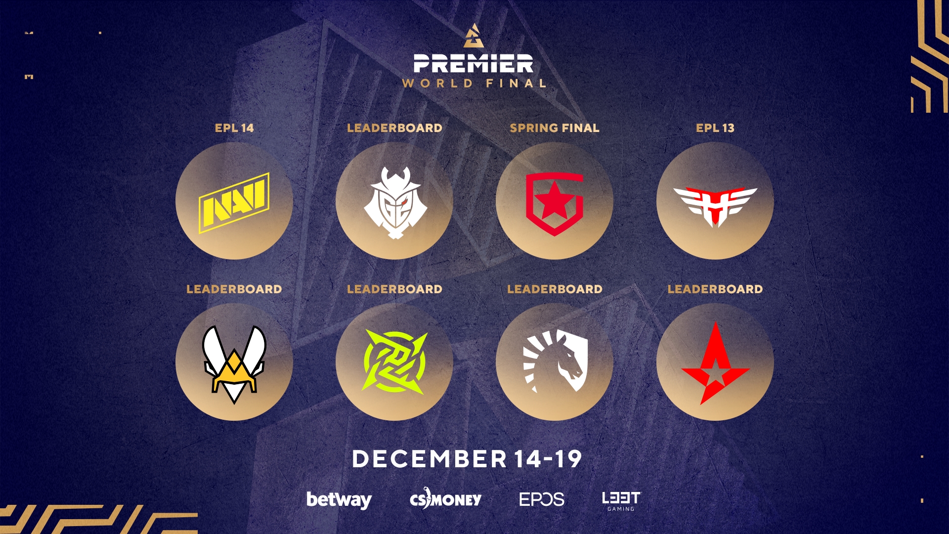 BLAST Premier World Final 2021: Jogos inaugurais e calendário