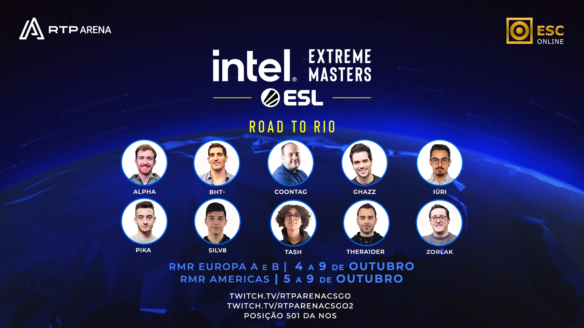 Conhece o talento dos RMR rumo ao IEM Rio Major na RTP Arena!