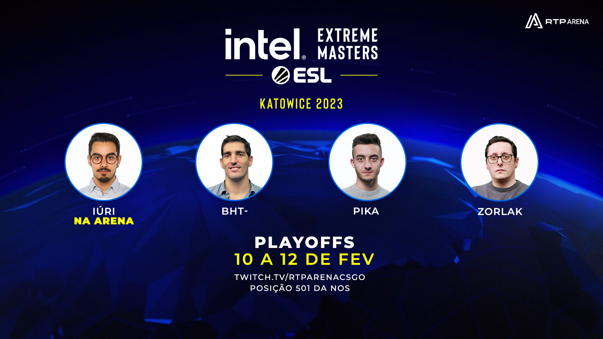 RTP Arena na Polónia para os Playoffs da IEM Katowice 2023!