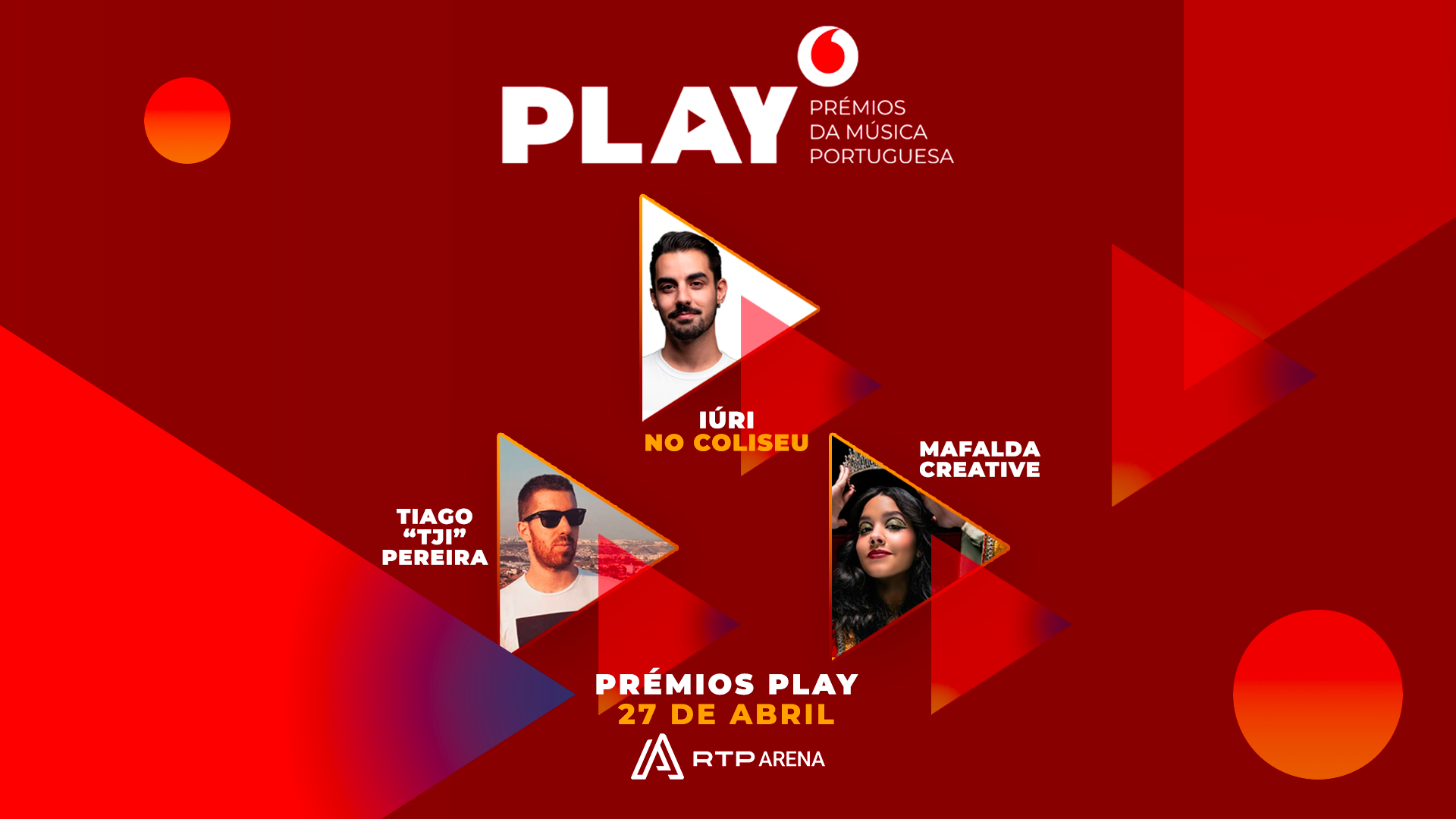 RTP Arena em transmissão inédita dos Prémios PLAY