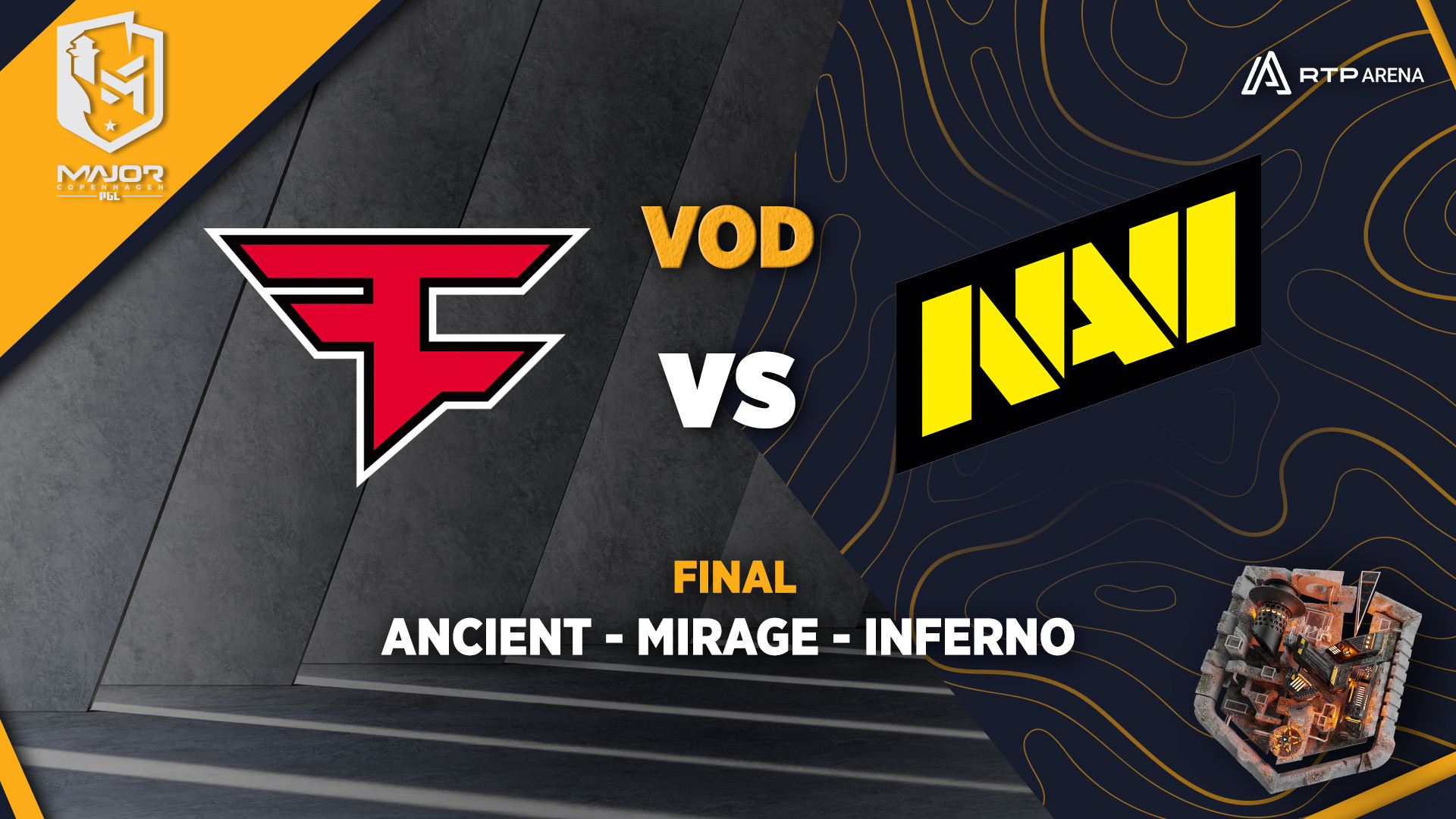 FaZe vs. NAVI Grande Final do PGL Major Copenhagen 2024 (VOD) - RTP Arena